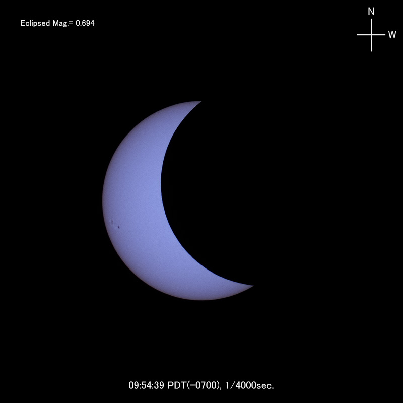 Progress of Total Solar Eclipse on Aug 21, 2017